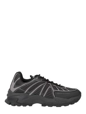 Armani Exchange Polyester And Polyurethane Low-top Sneakers - Black