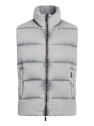 MOORER Light Cotton Vest With Goose Down Interior - Grey