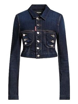 DSQUARED2 Woman Denim Outerwear Blue Size 4 Cotton, Elastane