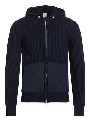 Eleventy Wool Zip-up Hooded Cardigan - Blue