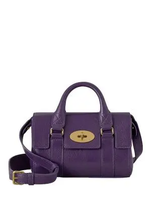 Mulberry Mini Bayswater High Shine Leather Handbag - Amethyst