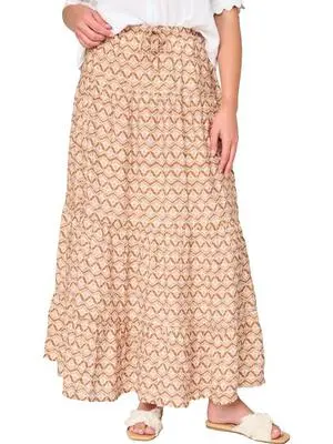 GIBSONLOOK Tiered Maxi Skirt - Mocha Shell