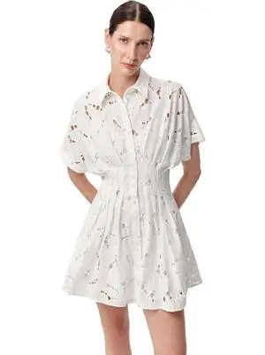 EXQUISE Angevin Slim Short Sleeve Mini Dress Ecru