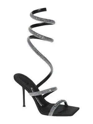 Alexander Wang Julie Hotfix Coil Sandal - Black/silver