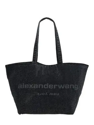 Alexander Wang Punch Hotfix Denim Tote - Grey Aged