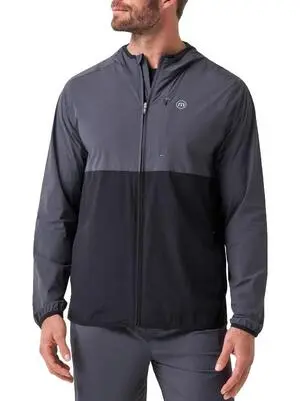 Travis Mathew Colorblocked Hooded Performance Jacket - Black