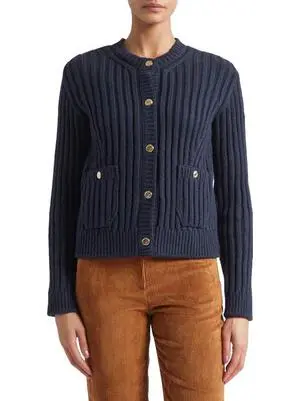 Moncler Mixed Media Down Cardigan - Blue