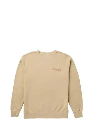 SEAGER CO Russ Logo Embroidered Fleece Crewneck Sweatshirt - Pigment Stone