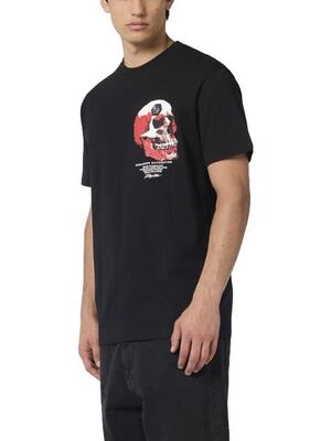 Philipp Plein Roundneck T-shirt Puffy Red Skull Skull - Black