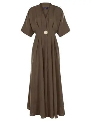 EXQUISE Samara Maxi Dress - Brown