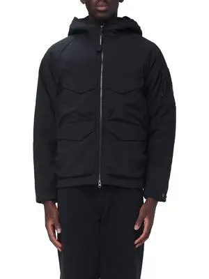 C.P. COMPANY Short Quilted Technical Fabric Parka With Removable Hood - Black