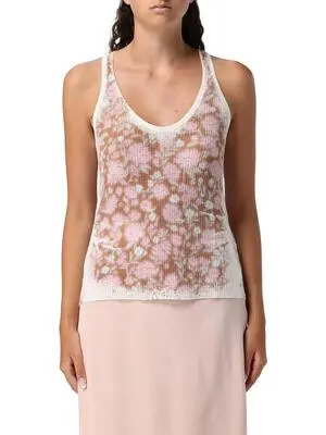 DIESEL® Ribbed Floral Print Knit Tank - Pink