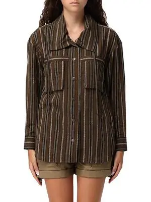 Isabel Marant Étoile Striped Shirt Jacket - Brown
