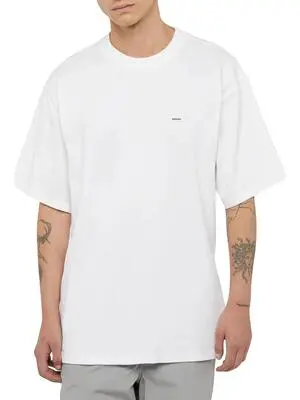 Dickies Relaxed Fit Cotton T-shirt With Contrast Logo And Dropped Shoulders - White