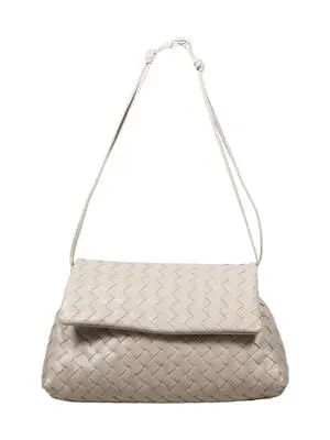 Bottega Veneta Small Intrecciato Calfskin Shoulder Bag - Ecru