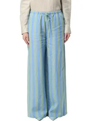 Staud Wide Leg Striped Trousers - Gnawed Blue