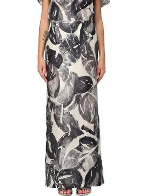 ALYSI Printed Maxi Skirt - Black
