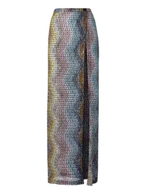 Missoni Zig Zag Motif Viscose Lamé Long Skirt - Multicoloured