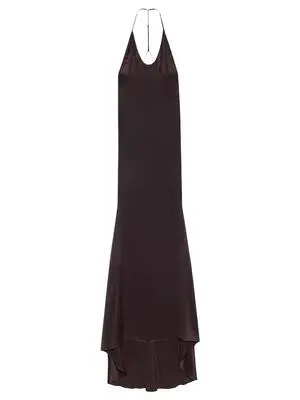 TOM FORD Silk Satin Evening Dress With American Neckline - Brown