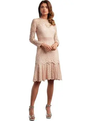 Tadashi Shoji Barron Long-sleeve Lace Dress - Primrose