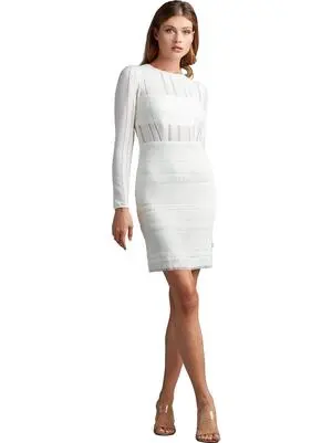 Tadashi Shoji Rose Long-sleeve Knit Dress - Ivory