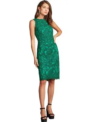 Tadashi Shoji Mariam Embroidered Sheath Dress - Pine