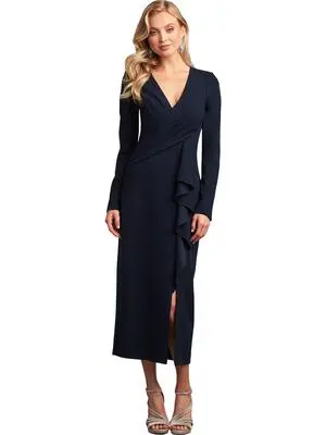 Tadashi Shoji Bennie Flounce Midi Dress - Midnight