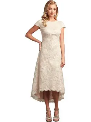 Tadashi Shoji Embroidered High-low Dress - Ivory/petal