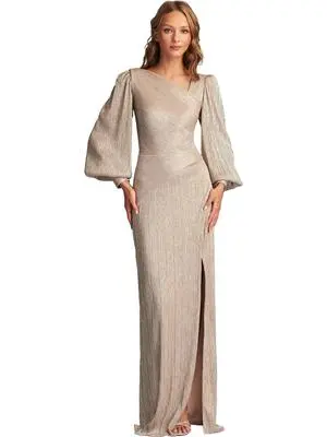 Tadashi Shoji Hallam Bishop Sleeve Gown - Pebble