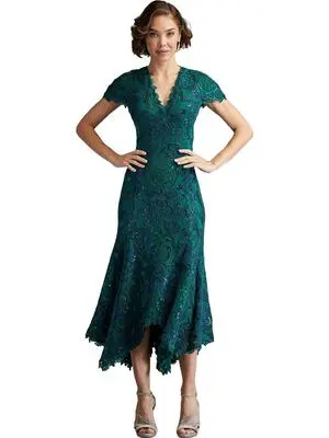 Tadashi Shoji Pella Sequin Embroidered Midi Dress - Tea Leaf