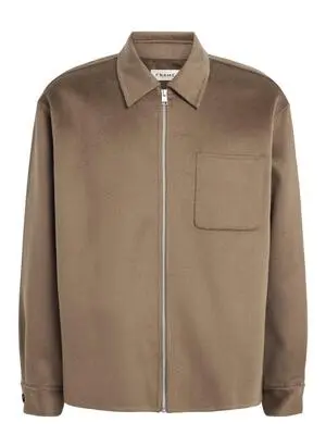FRAME Double-face Wool Zip-up Jacket - Brown