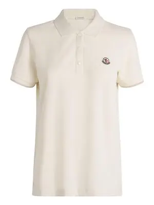 Moncler Cotton Logo Polo Shirt - White