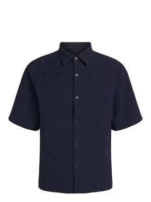 Sandro Textured Short-sleeve Shirt - Blue