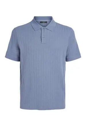Vince Pima Cotton Knit Polo Shirt - Blue