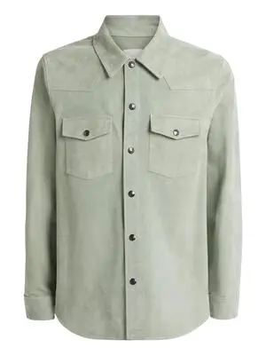 Paul Smith Suede Slim Overshirt - Green