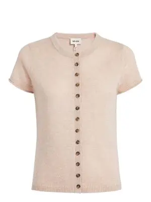 ME+EM Cashmere Short-sleeve Cardigan - Neutral