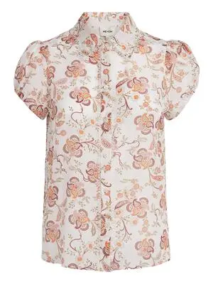 ME+EM Cotton-silk Paisley Print Shirt