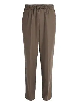 Drole De Monsieur Virgin Wool-blend Drawstring Trousers - Brown