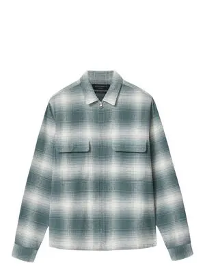 ALLSAINTS Organic Cotton Check Polanco Overshirt - Blue