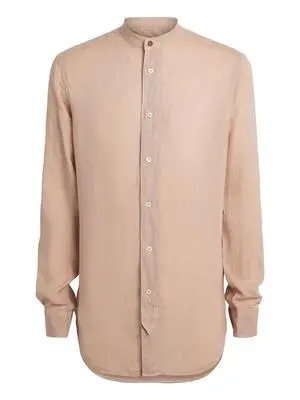 Paul Smith Linen Stand-collar Shirt - Beige