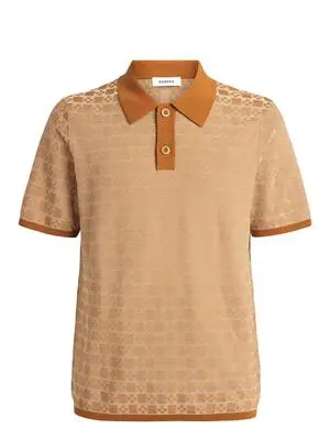 Sandro Jacquard Polo Shirt - Beige