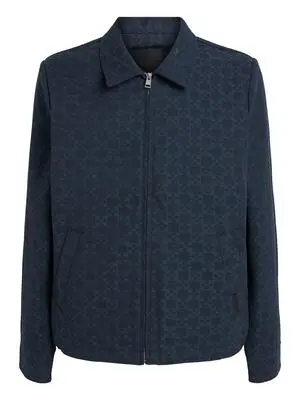 Sandro Jacquard Denim Jacket - Blue