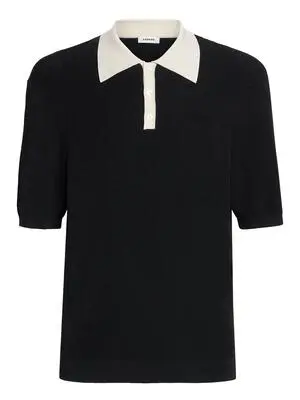 Sandro Contrast-collar Polo Shirt - Black