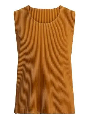 Issey Miyake Pleated Vest - Brown