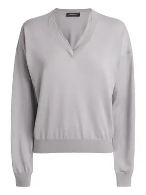Fabiana Filippi Virgin Wool-cotton Embellished Sweater - Grey