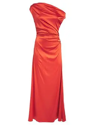 Staud Silk-blend Phare Maxi Dress - Orange