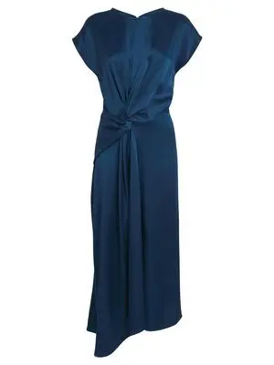 Victoria Beckham Satin Aria Midi Dress - Blue
