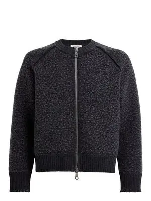 CRAIG GREEN Wool-blend Zip-up Sweater - Black