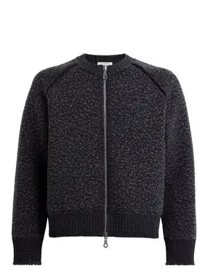 CRAIG GREEN Wool-blend Zip-up Sweater - Black