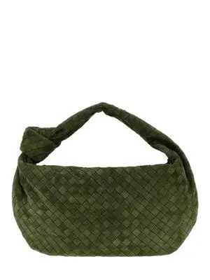 Bottega Veneta Dark Suede Jodie Shopping Bag - Green